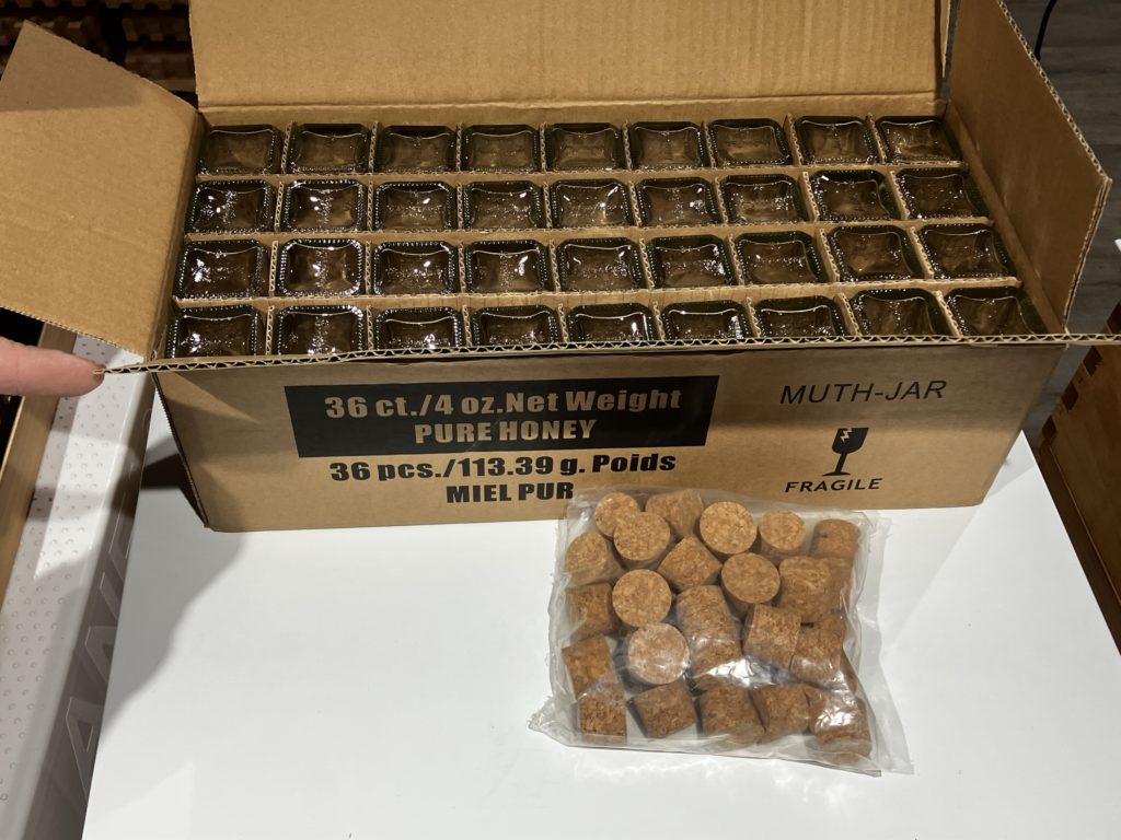 Muth bottle with Corks 4oz, 8oz or 16oz - HappBee Acres Bee Supply