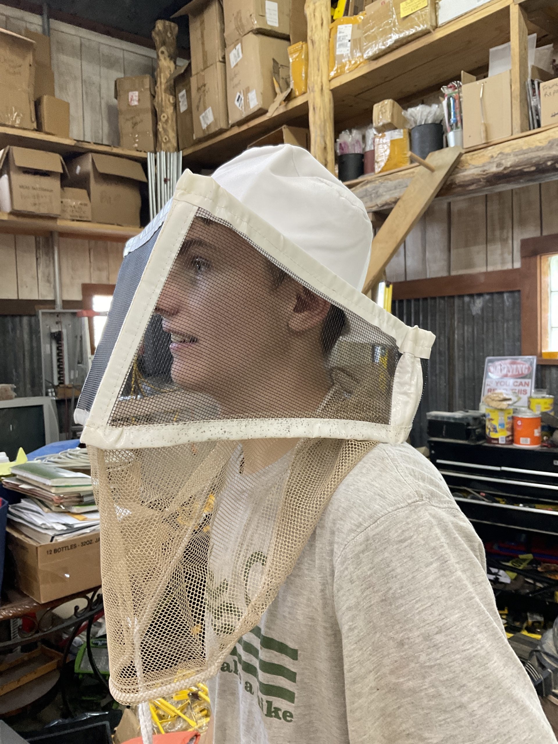 Folding Veil with Fabric Hat - HappBee Acres Bee Supply