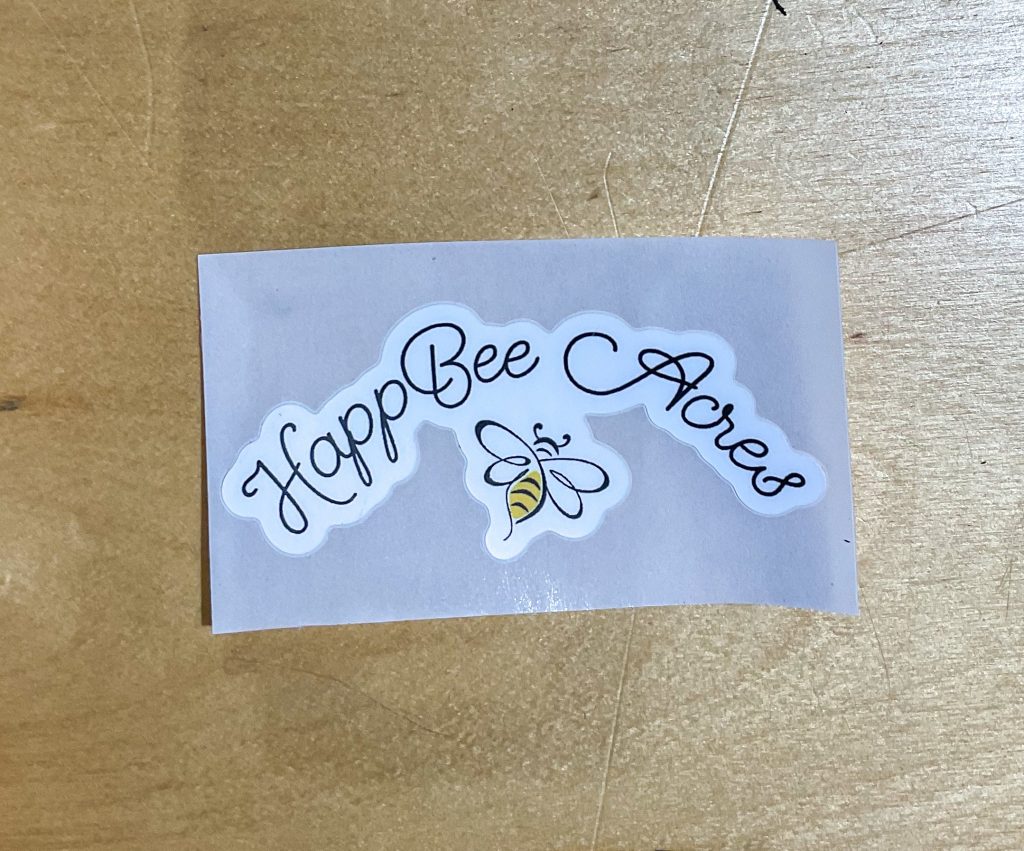 “HappBee Acres” Sticker w Logo - HappBee Acres Bee Supply