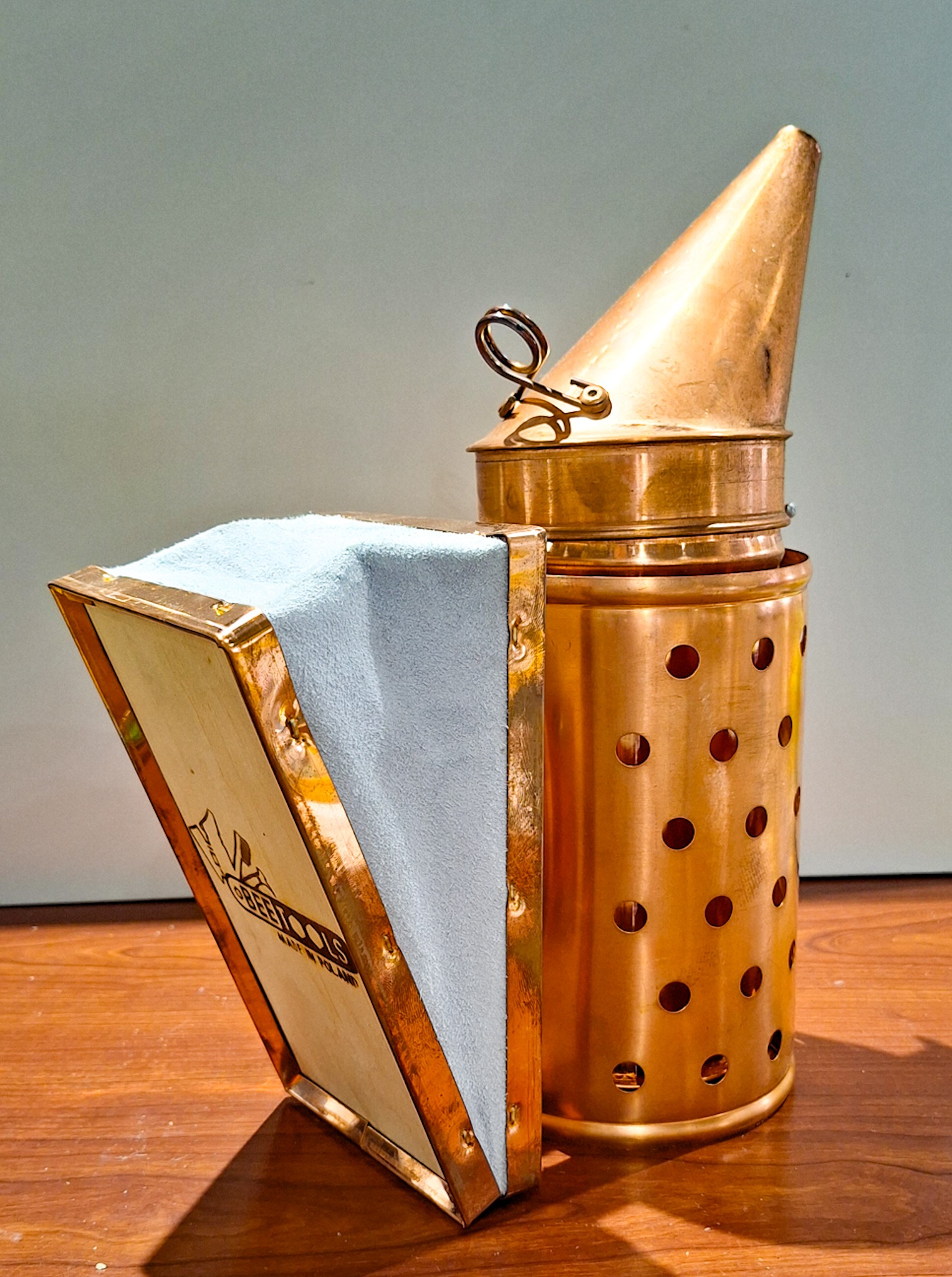 Copper Smoker With Finger Guard- Made in Poland - HappBee Acres Bee Supply
