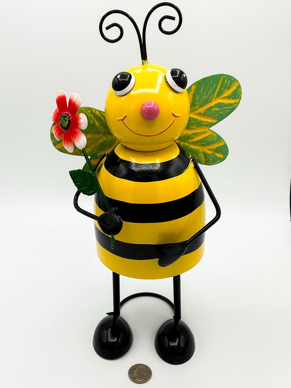 Bee Statue with Flower - HappBee Acres Bee Supply