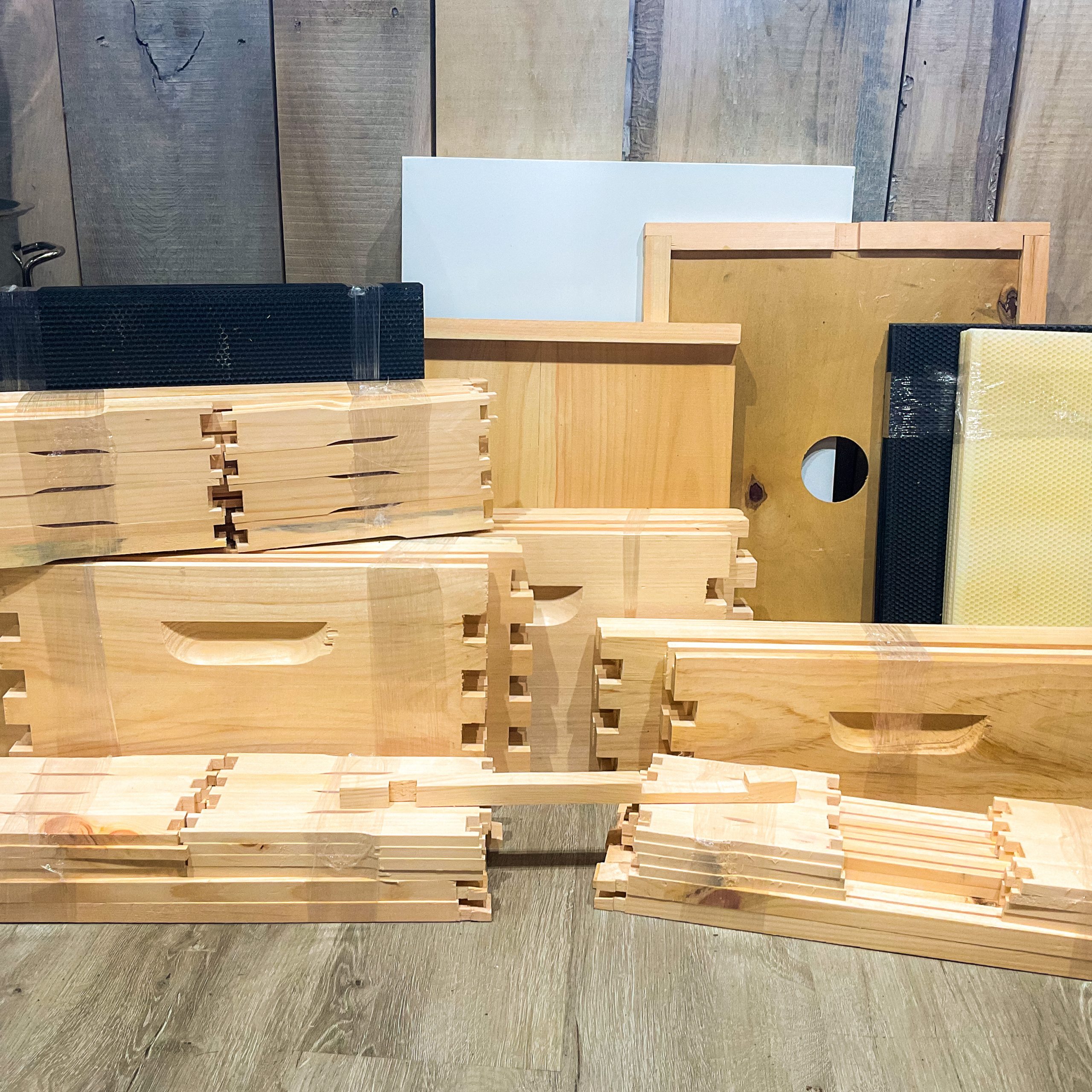 Cypress 10 Frame Unassembled Full Hive Kit - HappBee Acres Bee Supply