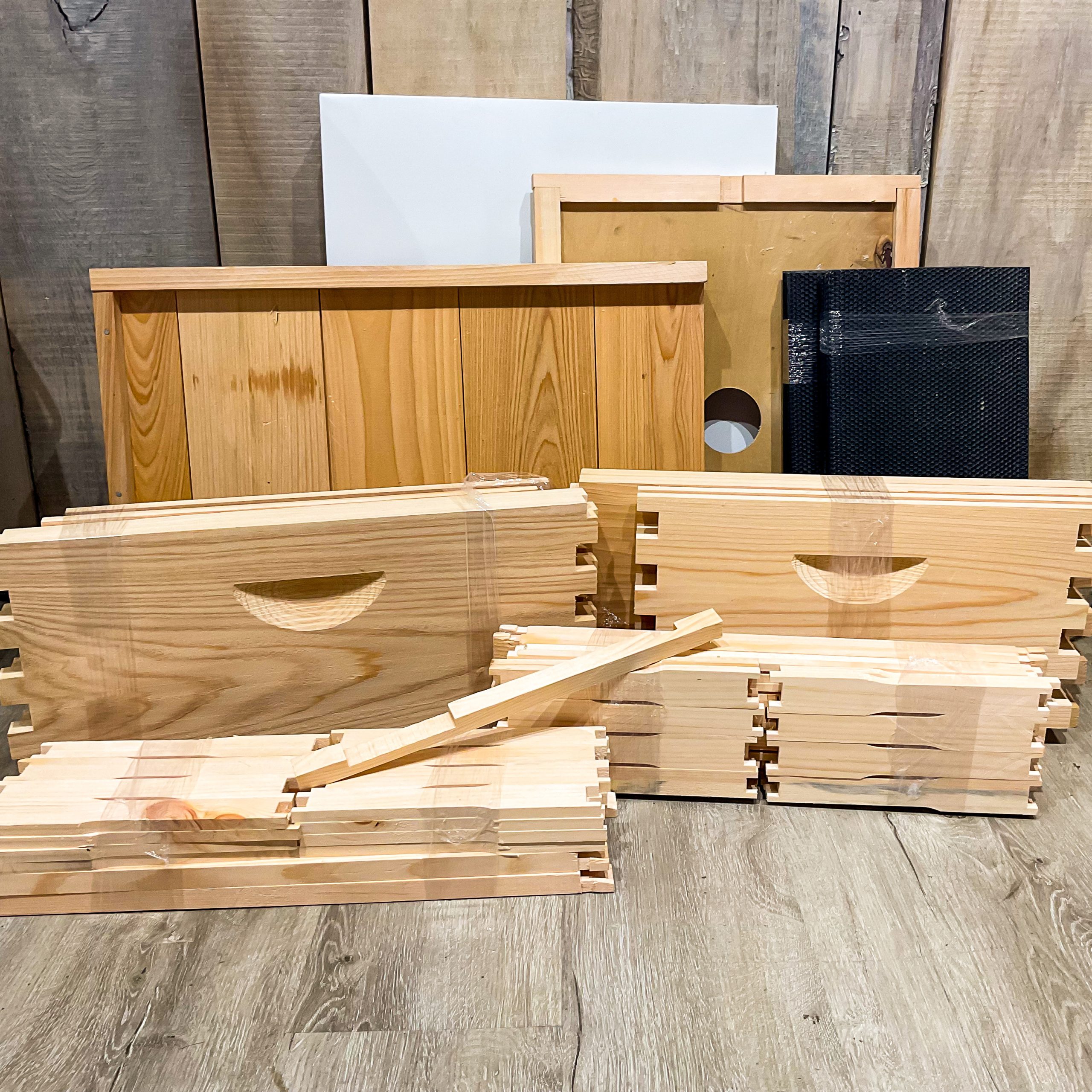 Cypress 10 Frame Unassembled Basic Brood Kit - HappBee Acres Bee Supply